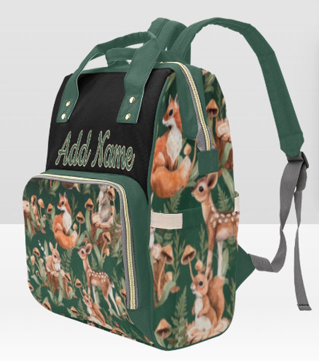 CUSTOM PERSONALIZED Wood Animals Diaper Bag | Custom Backpack | Diaper ...