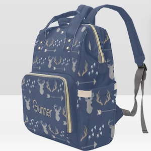CUSTOM PERSONALIZED Deer Diaper Bag | Custom Backpack | Baby Shower ...