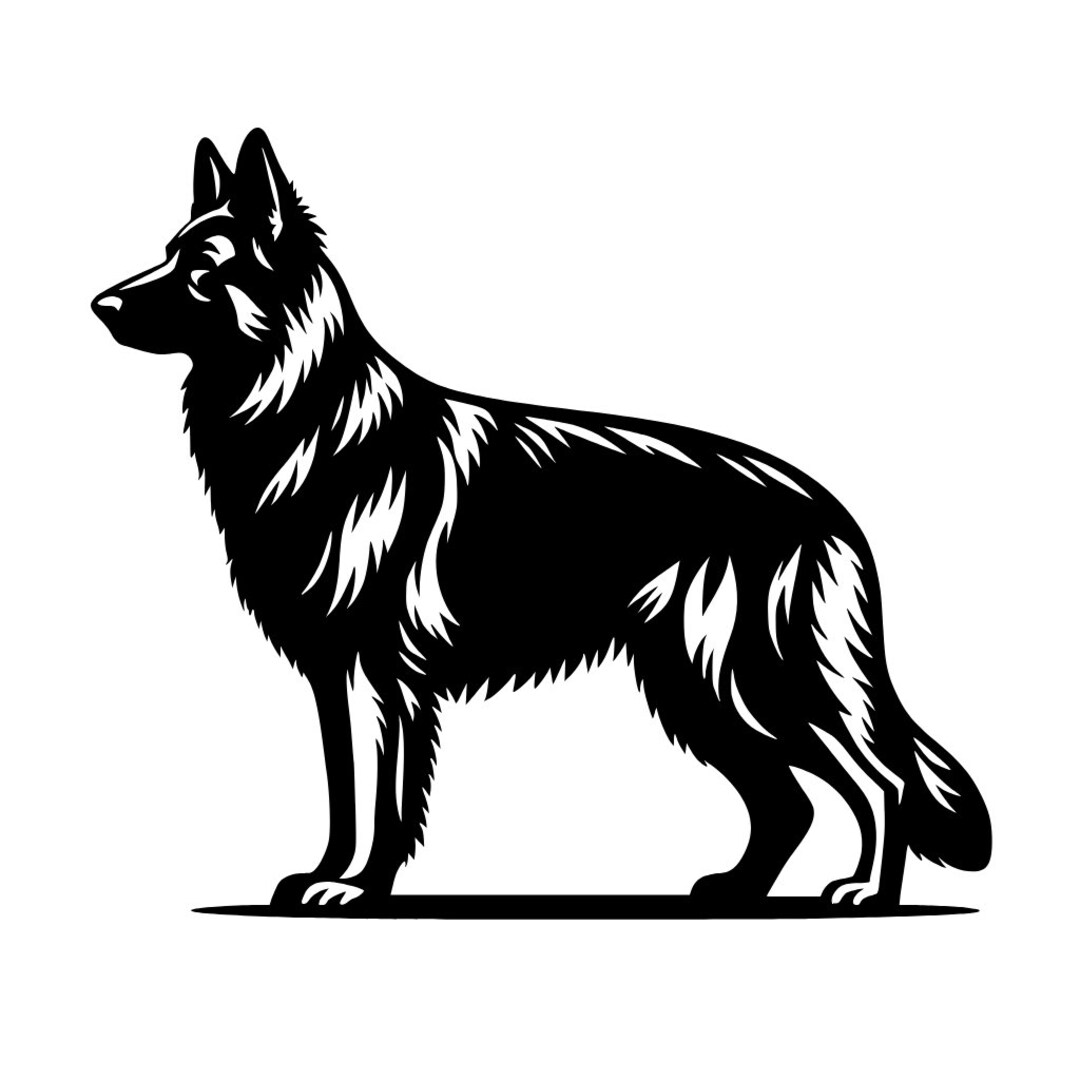 German Shepherd SVG Vector Dxf Png Jpg Laser Silhouette Unique German ...