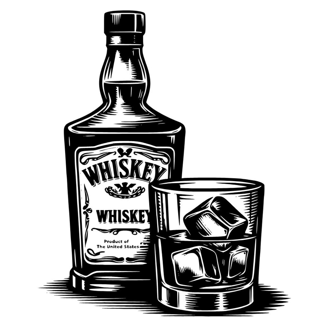 Whiskey SVG Vector Dxf Png Jpg Laser Screen Silhouette Unique Design ...