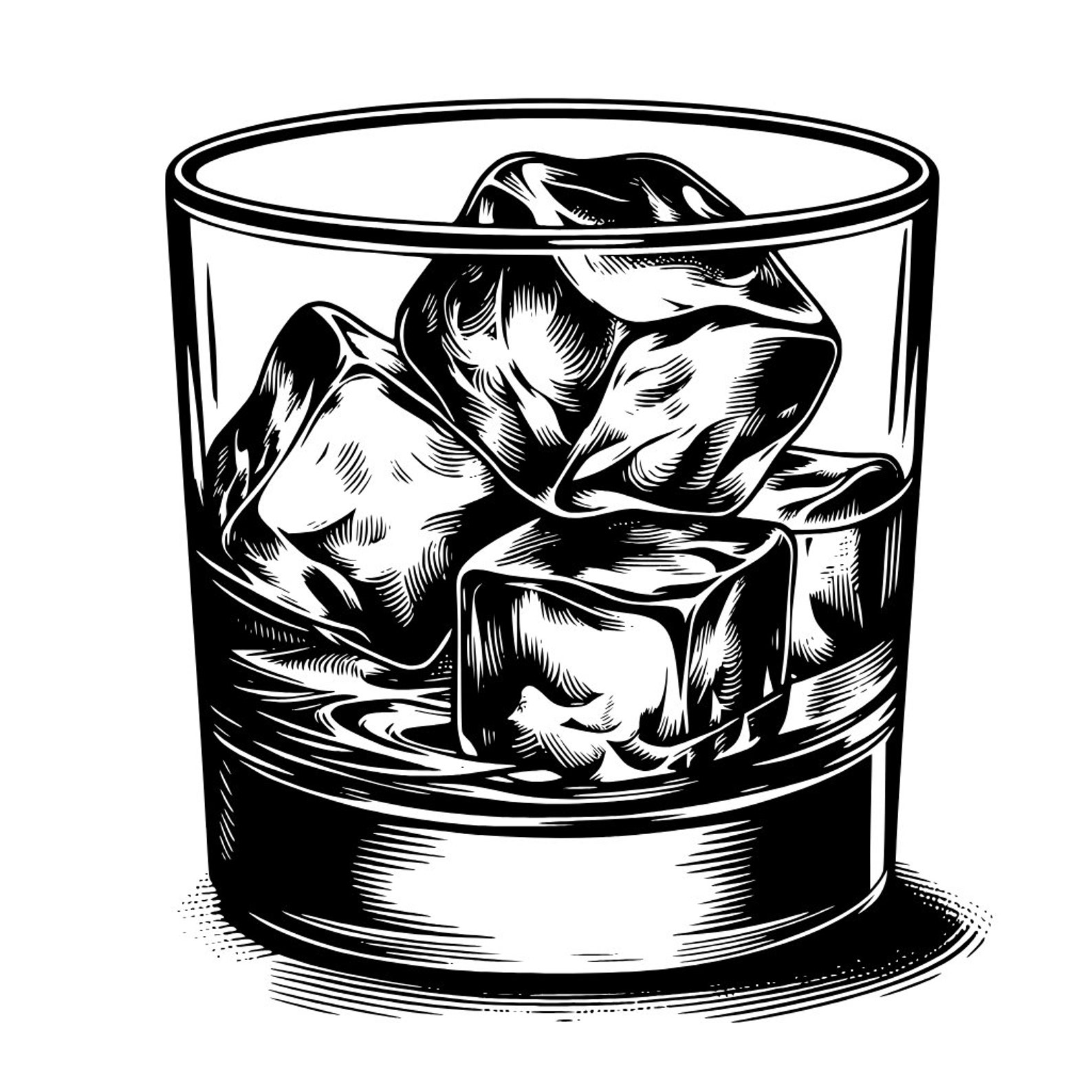 Rocks Glass SVG Vector Dxf Png Jpg Laser Screen Silhouette Unique ...