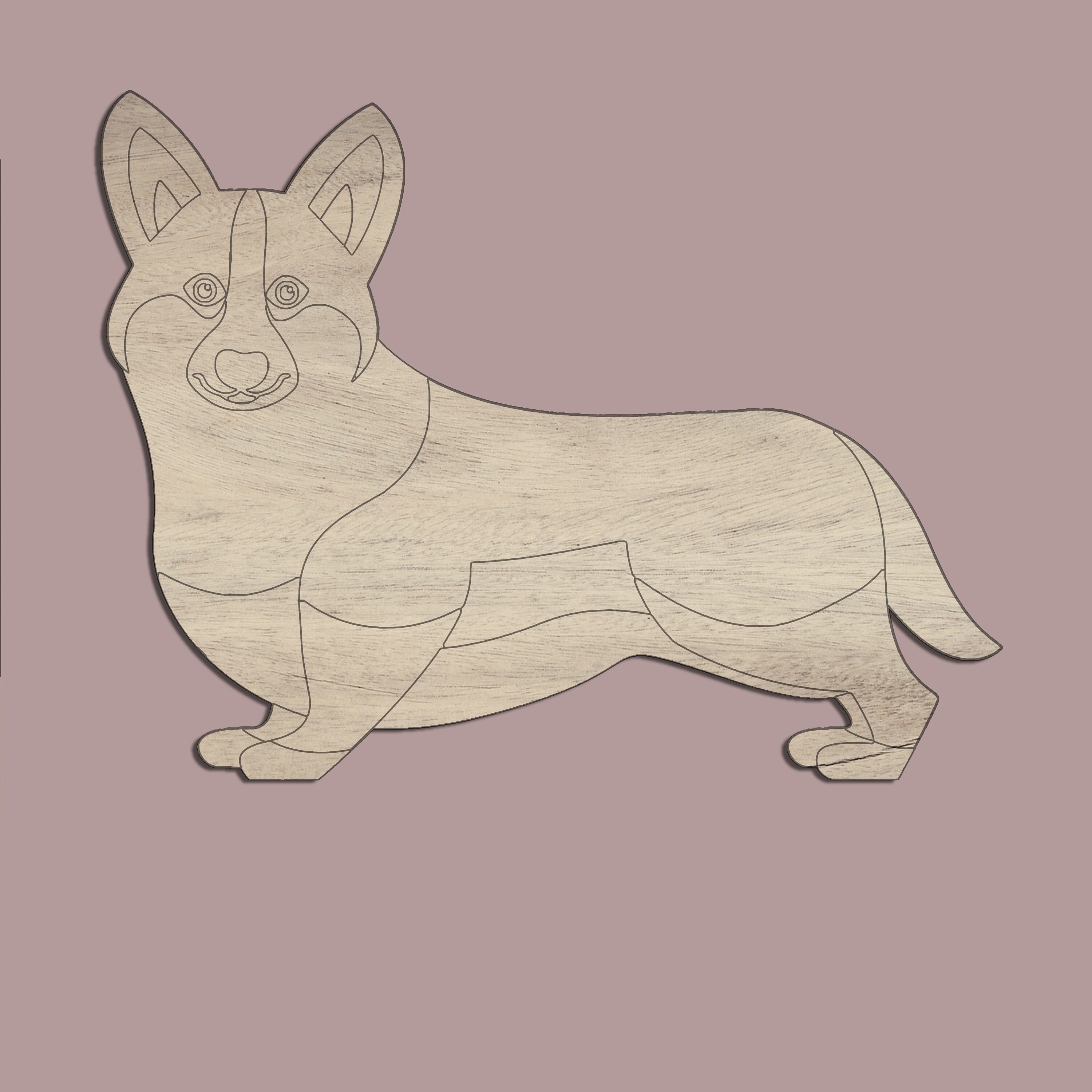 Corgi Laser-cut Wood Shape Craft Supplies Unfinished Wooden Cutouts for ...