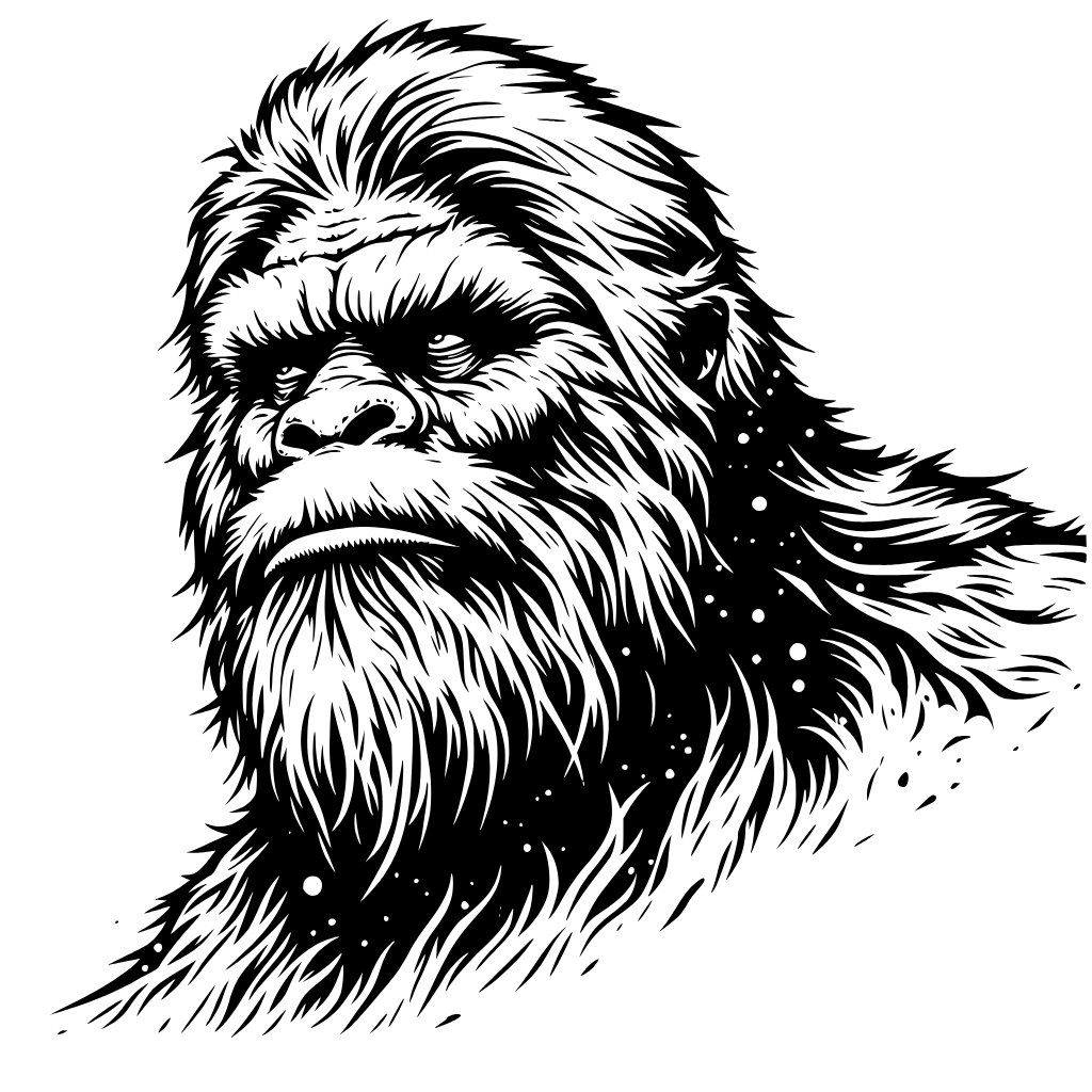 Bigfoot Svg Vector Dxf Png Laser Screen Silhouette Unique Sasquatch Yeti Design Crafts Cut