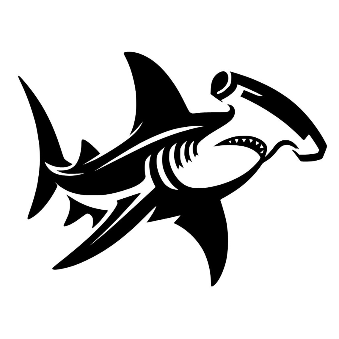 Hammerhead Shark SVG Vector Dxf Png Jpg Laser Screen Silhouette Unique ...