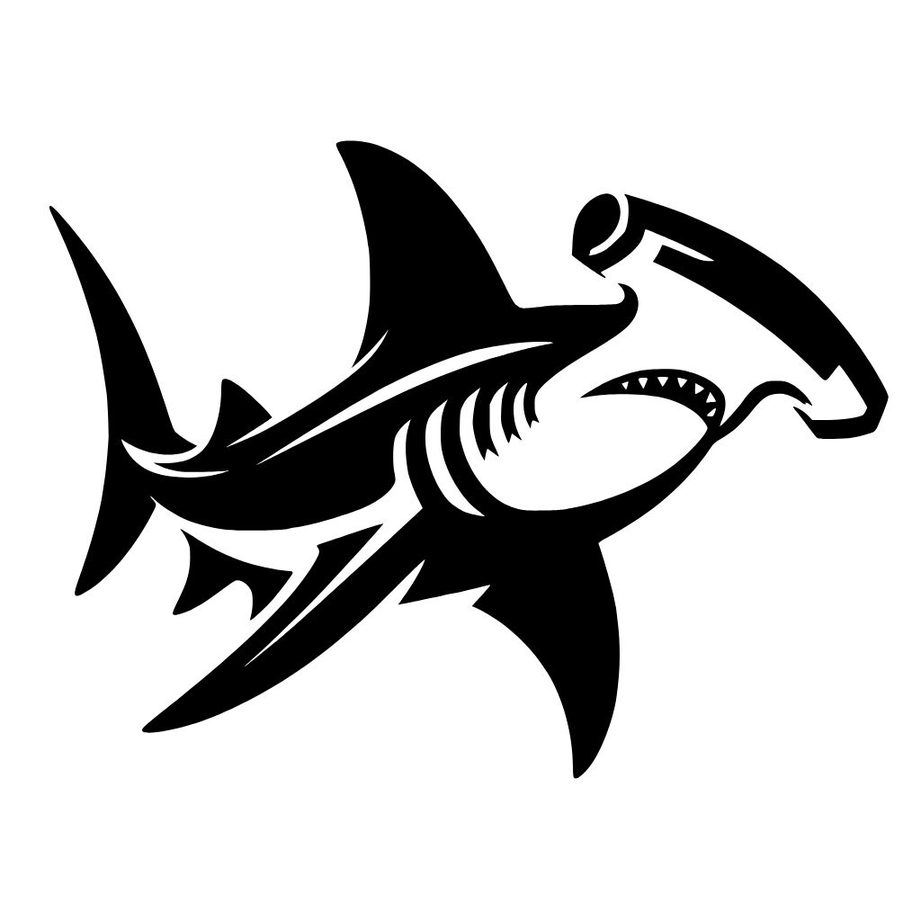 Hammerhead Shark SVG Vector Dxf Png Jpg Laser Screen Silhouette Unique ...