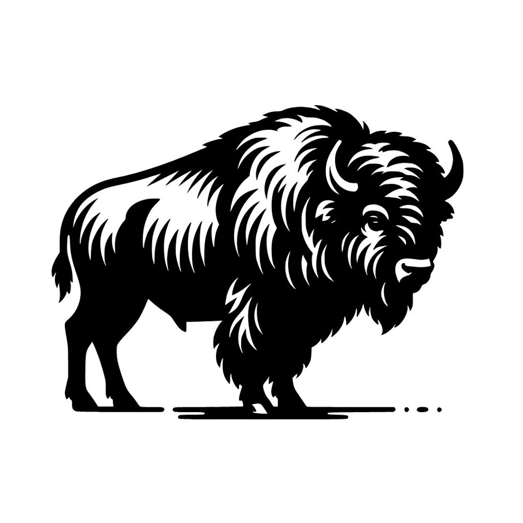 American Buffalo Bison SVG Vector Dxf Png Jpg Laser Silhouette Unique ...