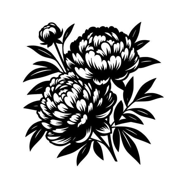 Peony Svg - Etsy