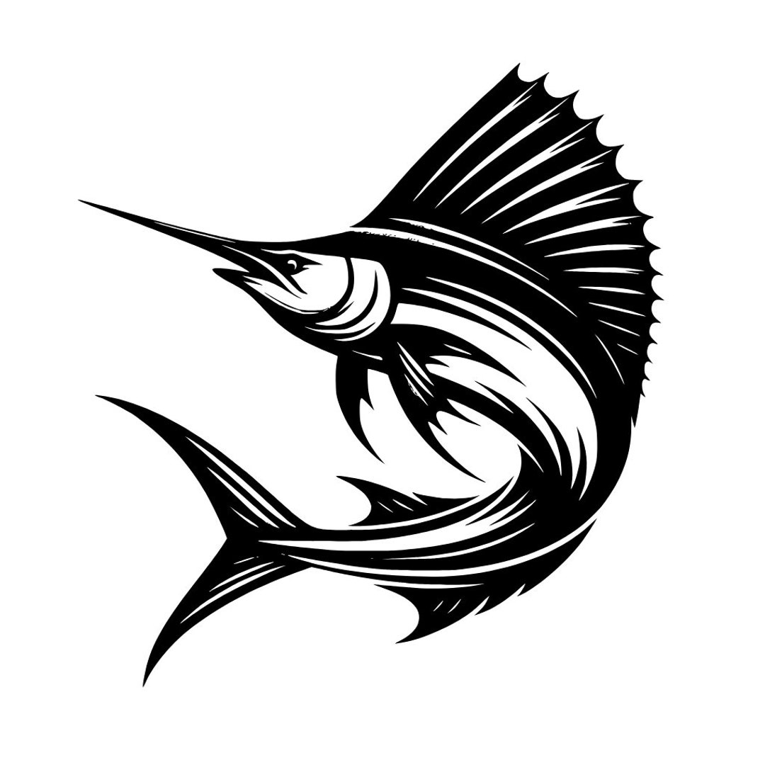 Sailfish SVG Vector Dxf Png Jpg Laser Screen Silhouette Swordfish ...