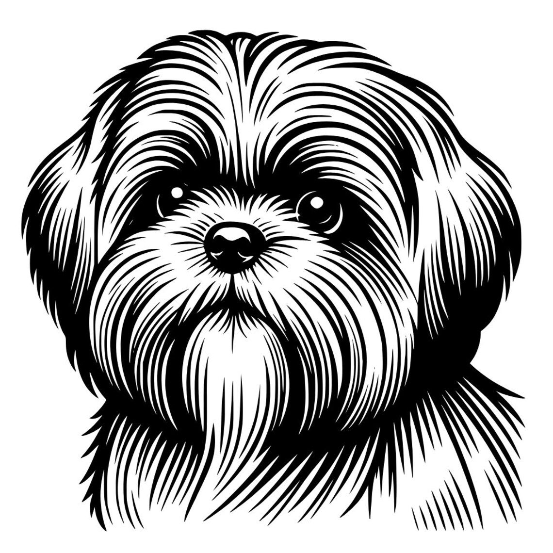 Shih Tzu SVG Png Pdf Dxf Jpg Laser Silhouette Unique Shih Tzu Design ...