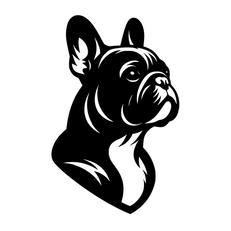 French Bulldog SVG Vector Dxf Png Jpg Laser Silhouette Unique French ...