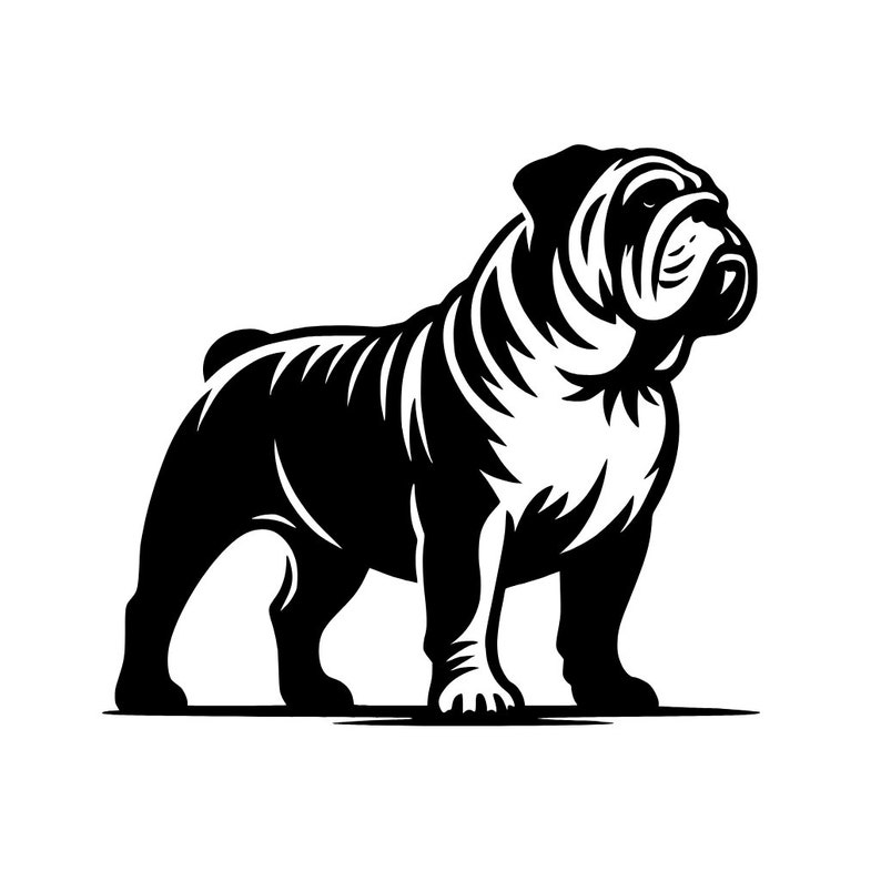 Bulldog SVG Vector Dxf Png Jpg Laser Silhouette Unique Bulldog Design ...