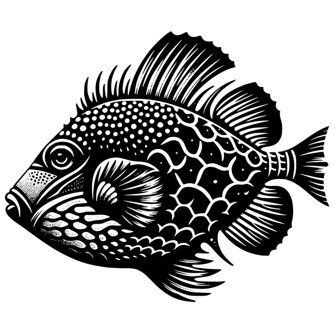 Triggerfish SVG Vector Dxf Png Jpg Laser Engrave Silhouette Unique ...