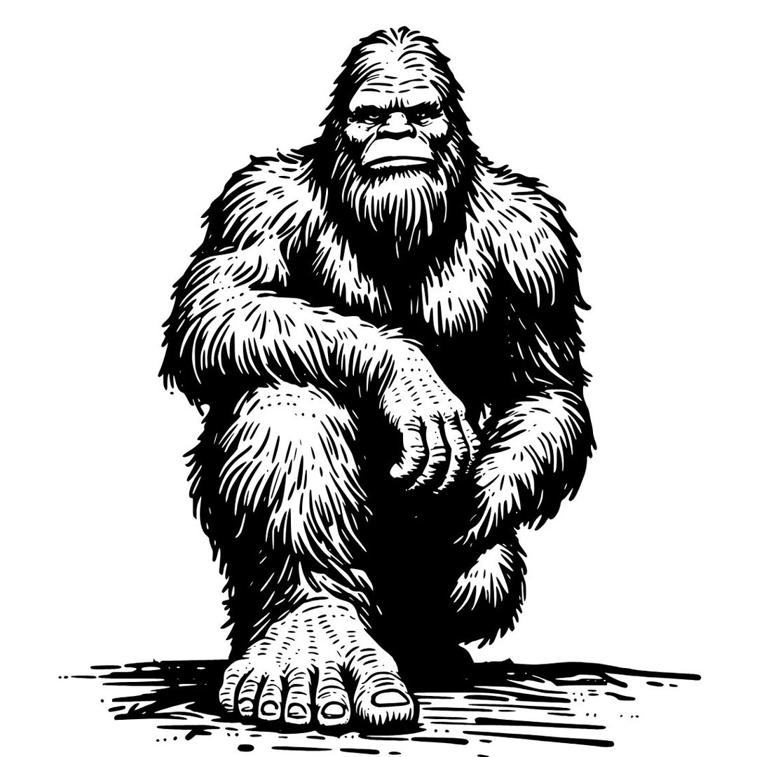 Bigfoot Svg Vector Dxf Png Laser Screen Silhouette Unique Sasquatch Yeti Design Crafts Cut