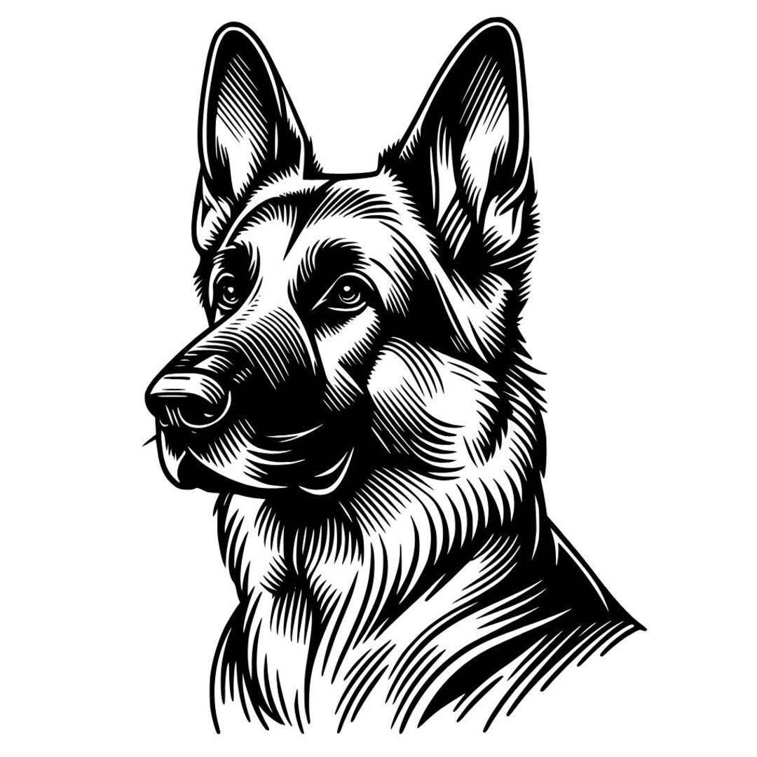 German Shepherd SVG Vector Dxf Png Jpg Laser Silhouette Unique German ...