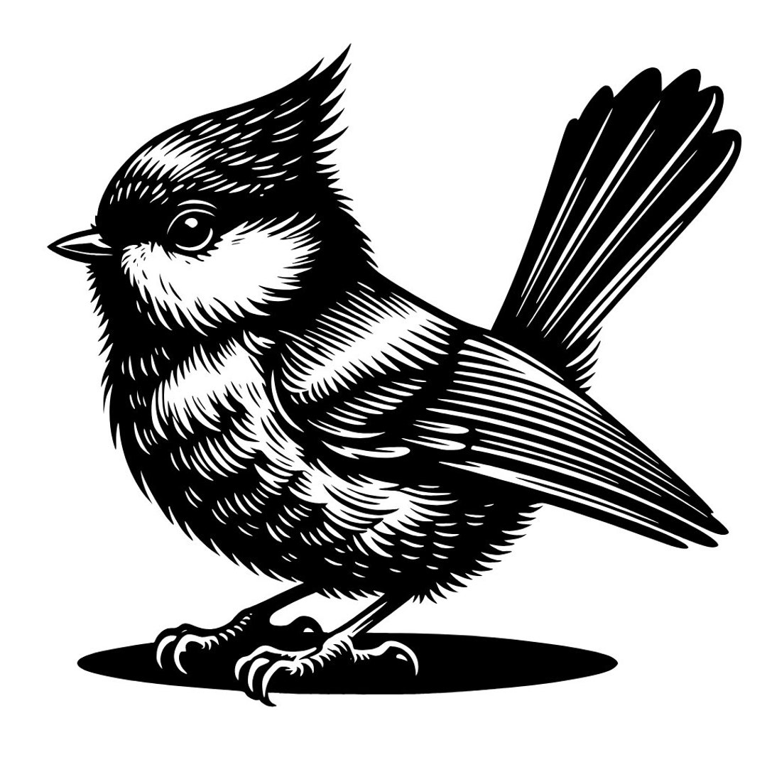Titmouse SVG Vector Dxf Png Jpg Laser Screen Silhouette Unique Titmouse ...