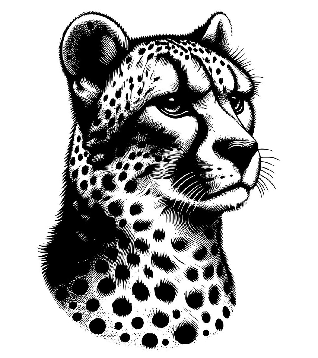 Cheetah SVG Vector Dxf Png Jpg Laser Screen Silhouette Unique Cheetah ...