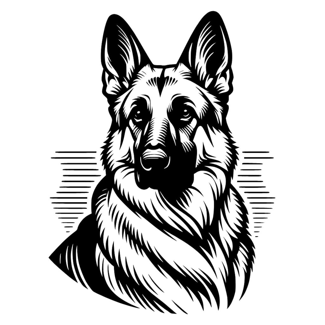 German Shepherd SVG Vector Dxf Png Jpg Laser Silhouette Unique German ...