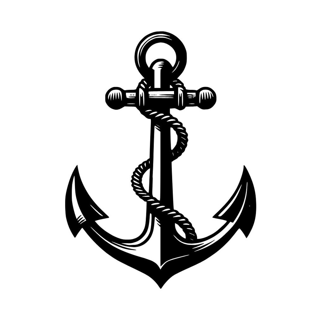 Anchor SVG Vector Dxf Png Jpg Laser Screen Silhouette Unique Anchor ...