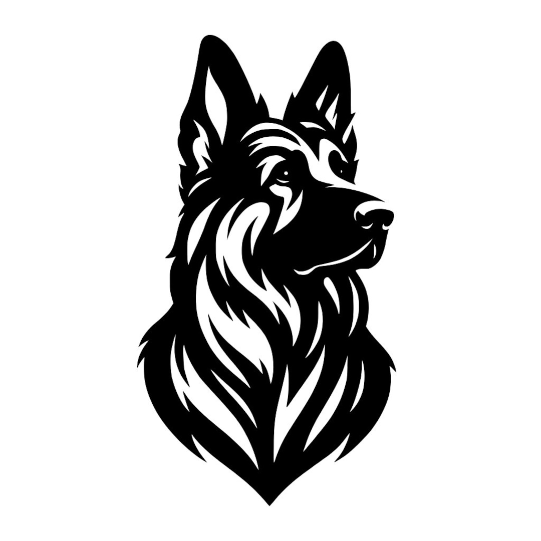 German Shepherd SVG Png Pdf Dxf Jpg Laser Silhouette Unique German ...