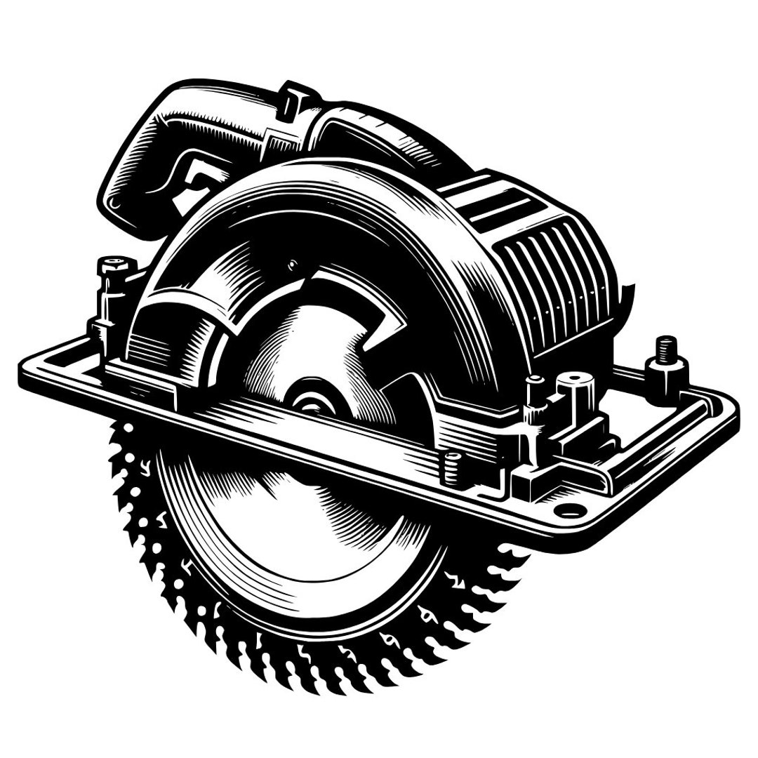 Circular Saw SVG Vector Dxf Png Jpg Laser Screen Silhouette Unique ...