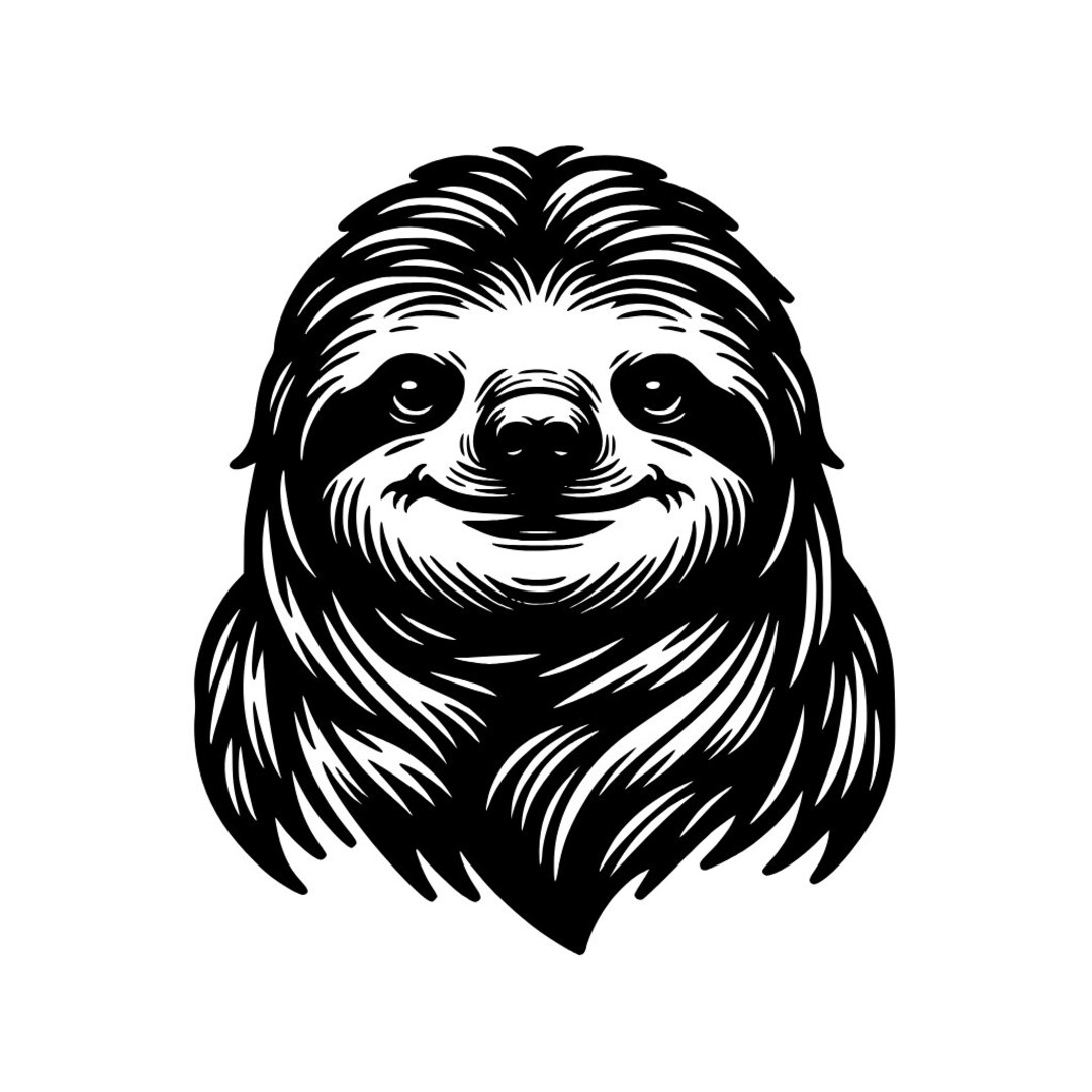 Sloth SVG Vector Dxf Png Jpg Laser Screen Silhouette Unique Sloth ...