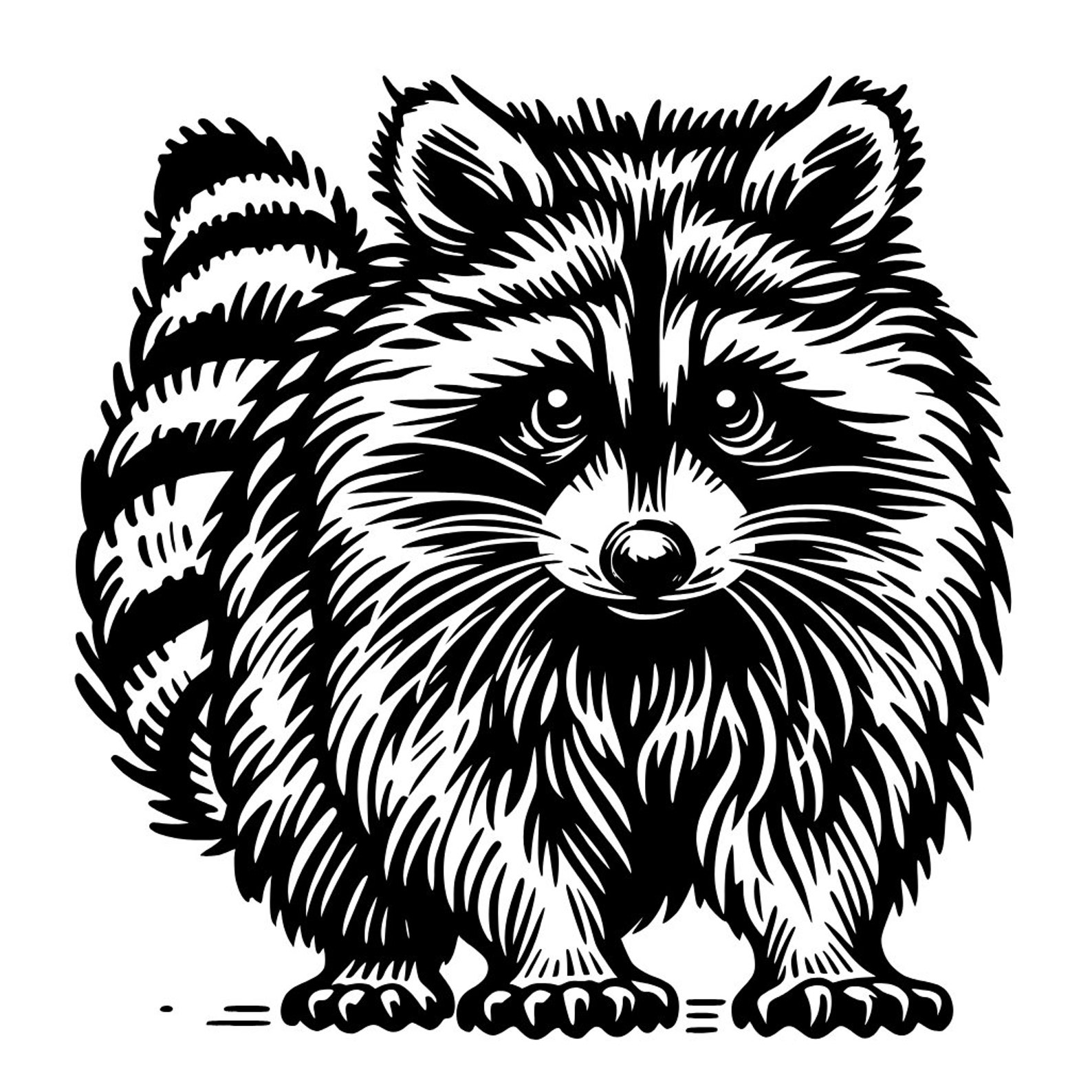 Raccoon SVG Vector Dxf Png Jpg Laser Screen Silhouette Unique Raccoon ...