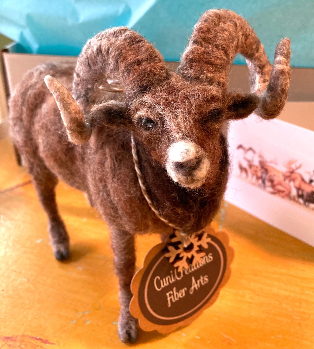 Needle Felted Bighorn Sheep Ram Made-to-order Only, Fiber Sculpture ...