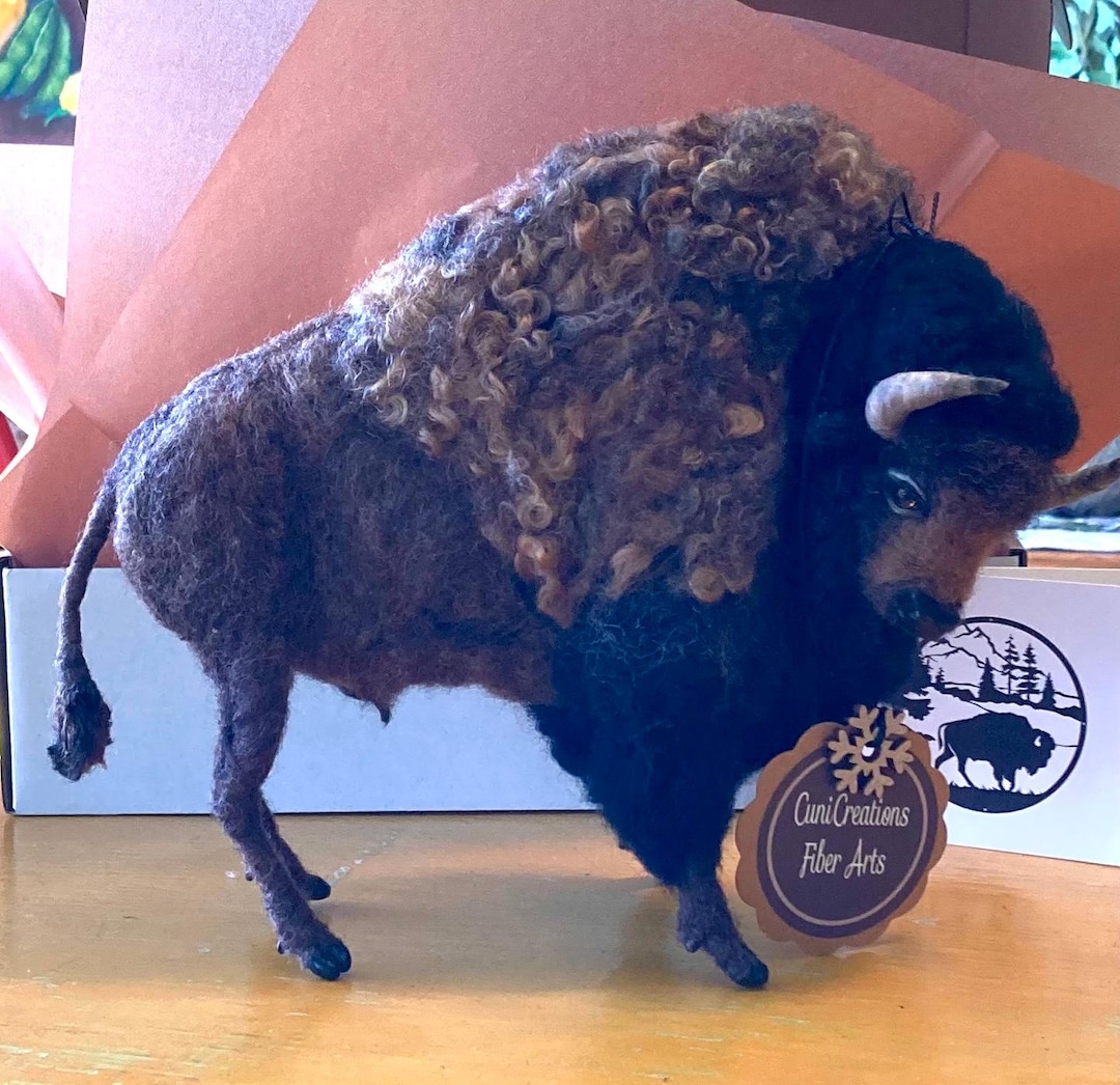 Needle Felted Bison Made-to-order Only, Needle Felted Bison or Buffalo ...