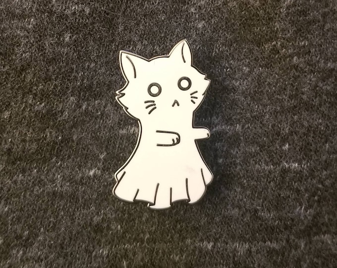 Ghost Cat Pin - Etsy