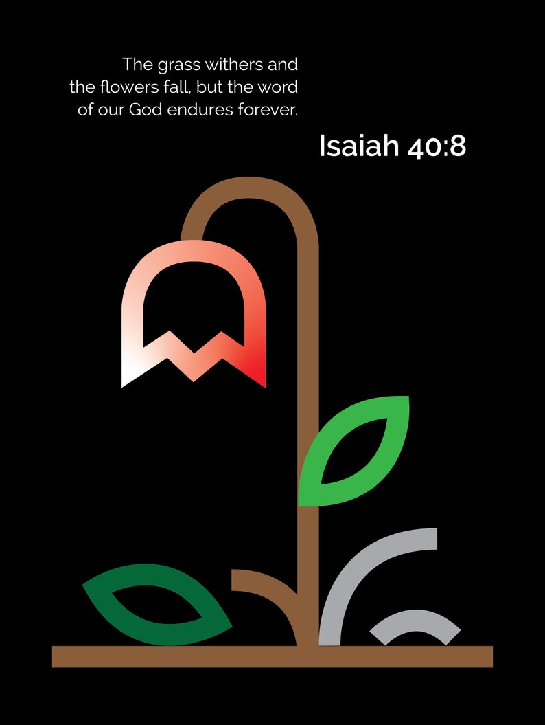 Isaiah 40:8, Printable Flower Wall Art , Bible Verse Art, Downloadable ...