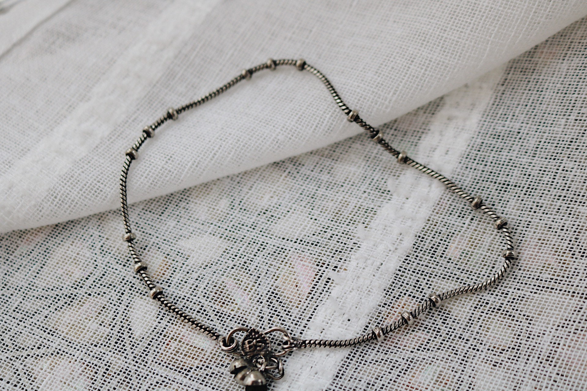 Traditional Indian Ethnic Oxidised Silver Anklets: Chain / - Etsy