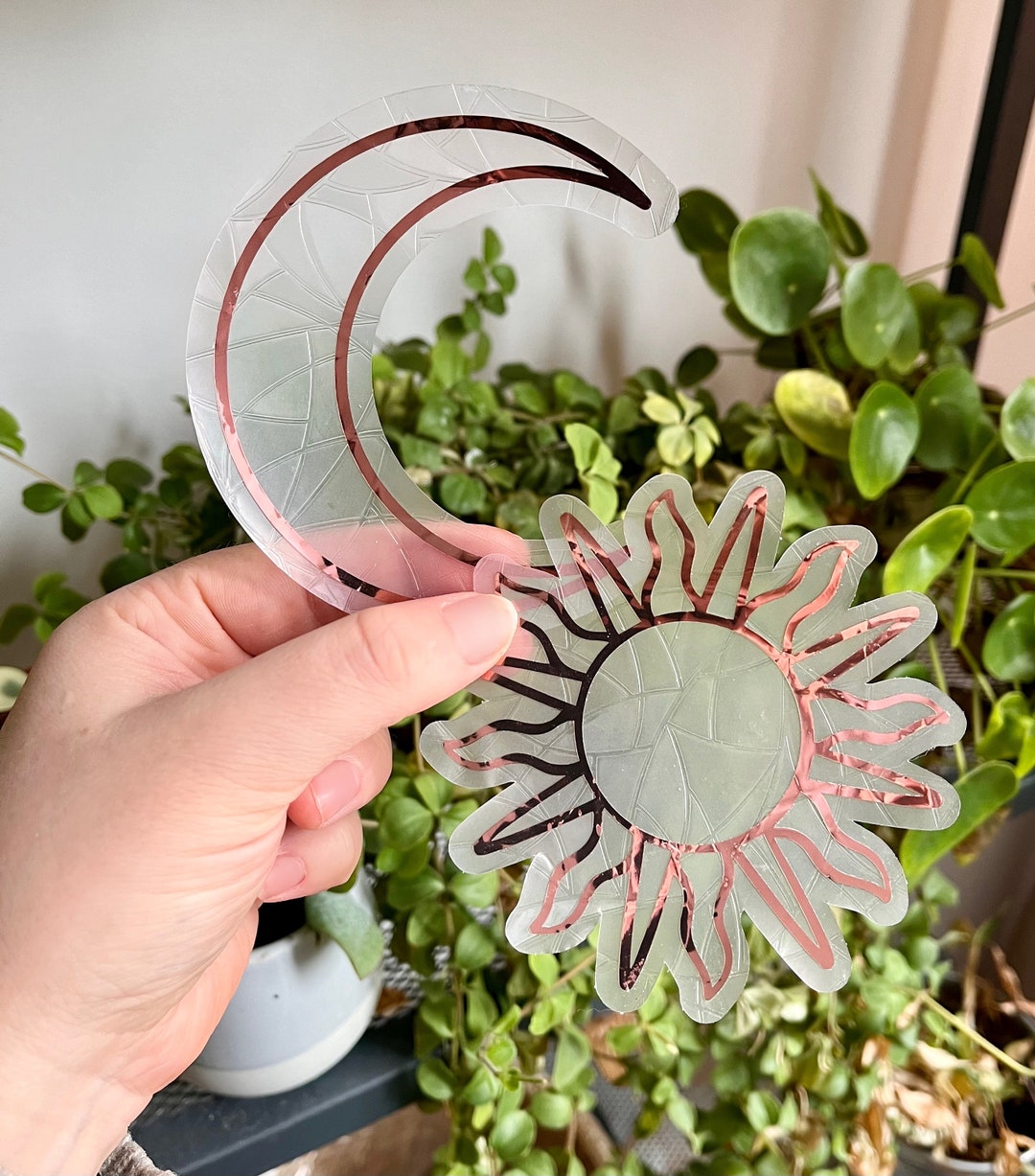 Duo of Suncatchers Stickers *sun & Moon* Rose Gold - Etsy