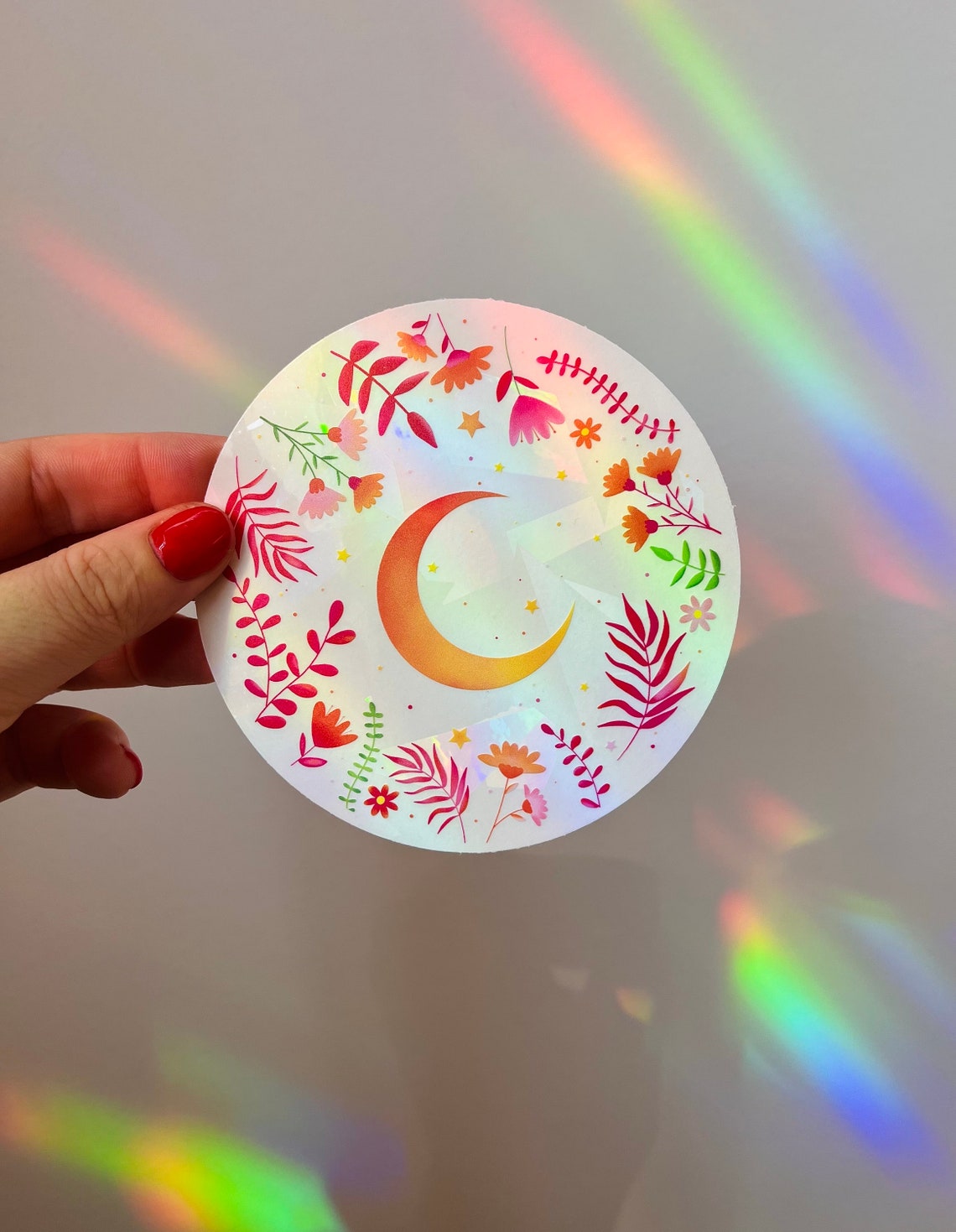 Suncatcher Sticker *nature Moon* - Etsy