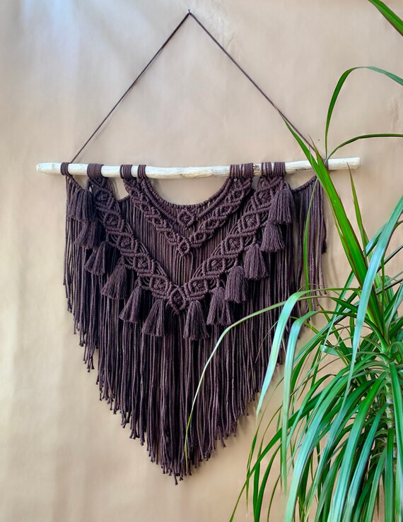 Grand Macramé Chocolate boo macramé hecho a mano - Etsy México