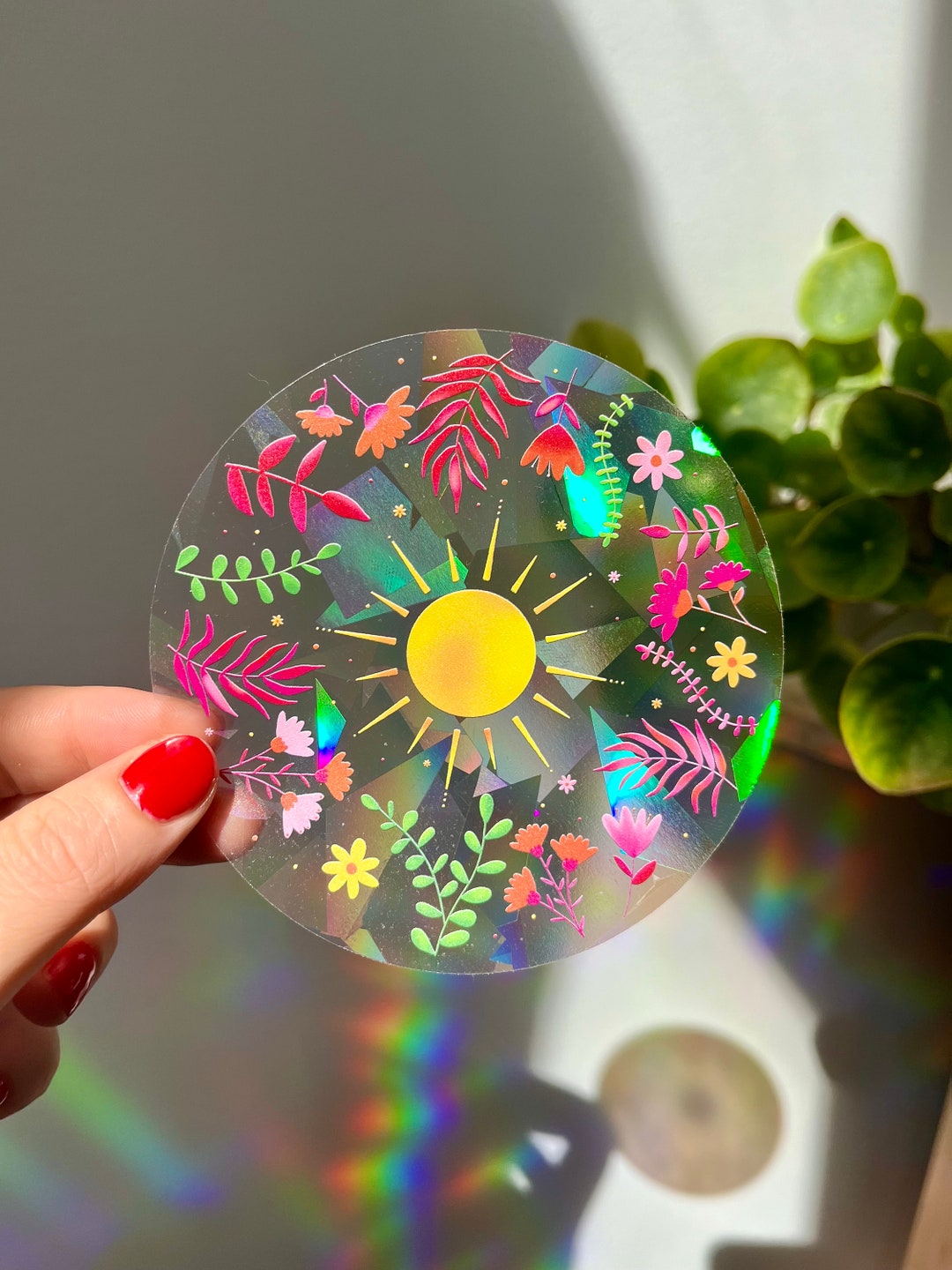 Suncatcher Sticker nature Sun - Etsy