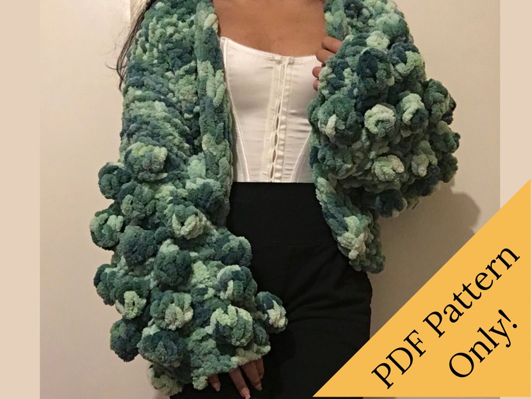 PDF PATTERN for the Bobble Cardigan | Finger Knitting Pattern, Chunky ...