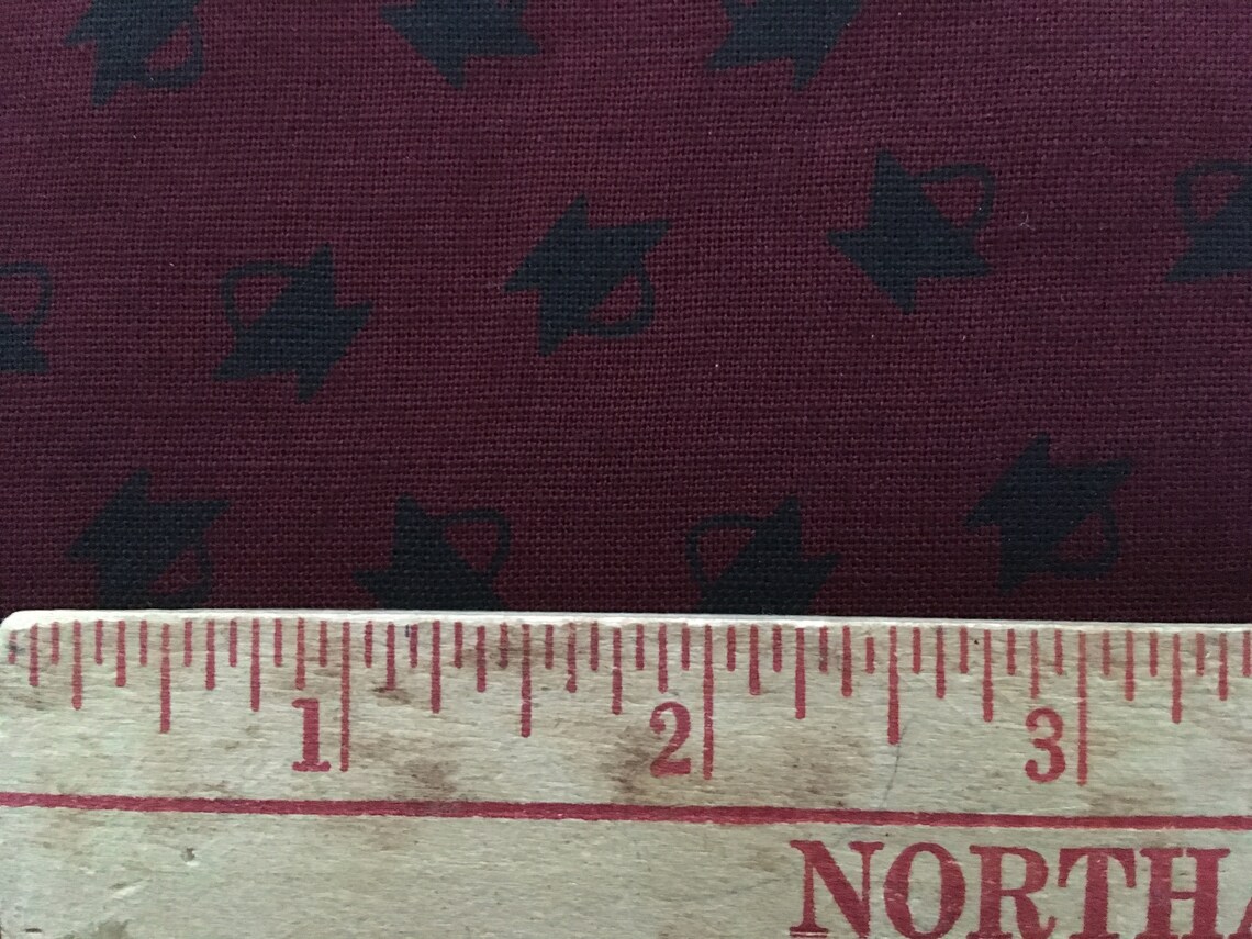 Maroon Background Fabric With Black Baskets - Etsy