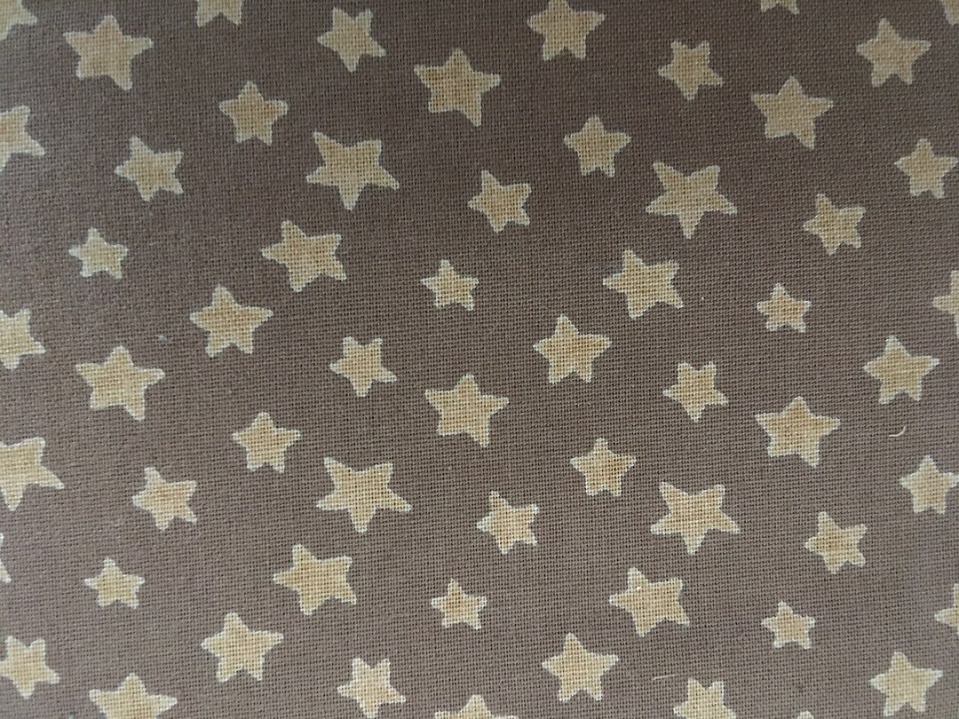 Dark Tan Fabric With Light Gold Stars - Etsy