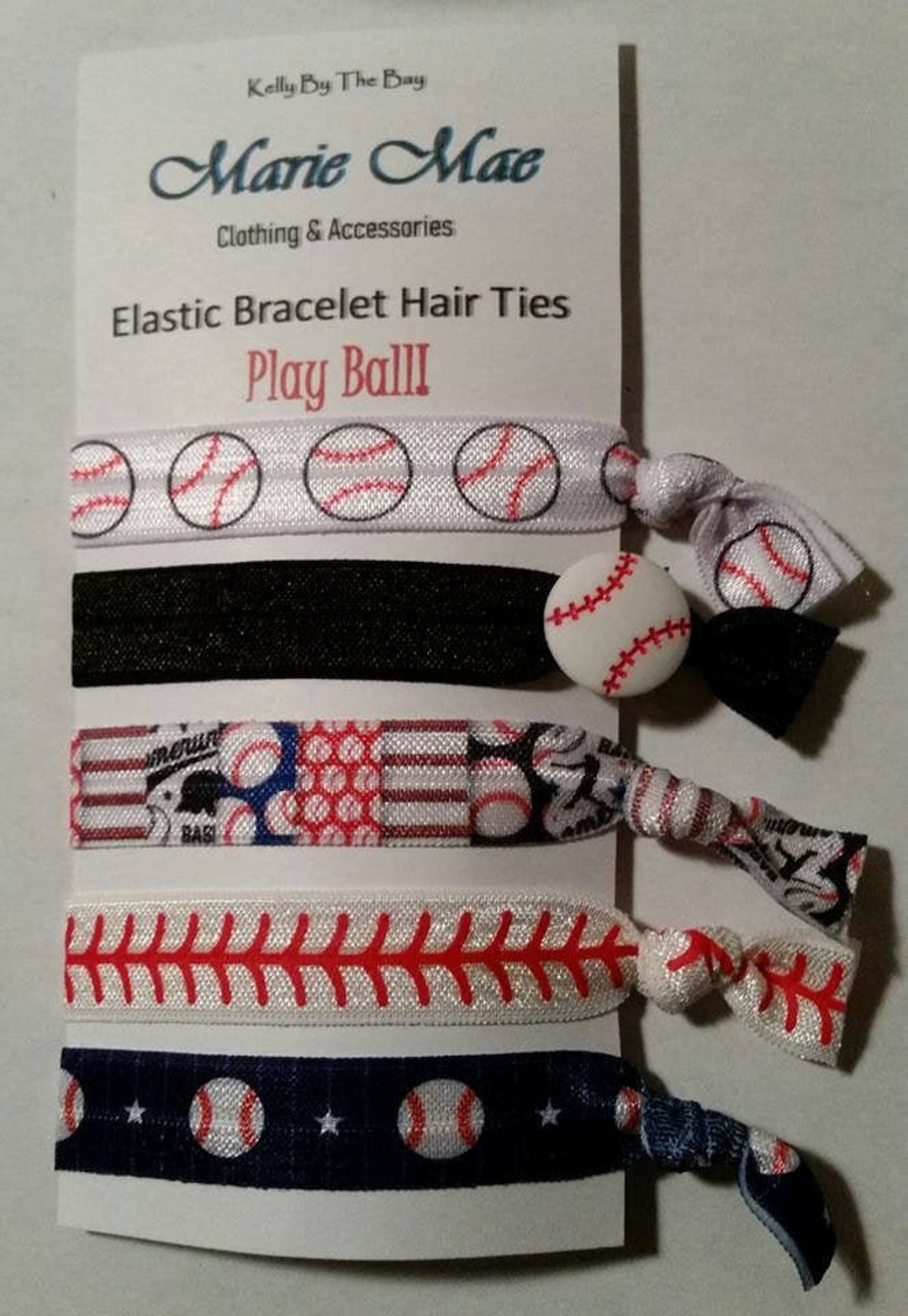MLB Baseball Orioles Yankees Red Sox Elastic Bracelet Hair Ties & Key ...