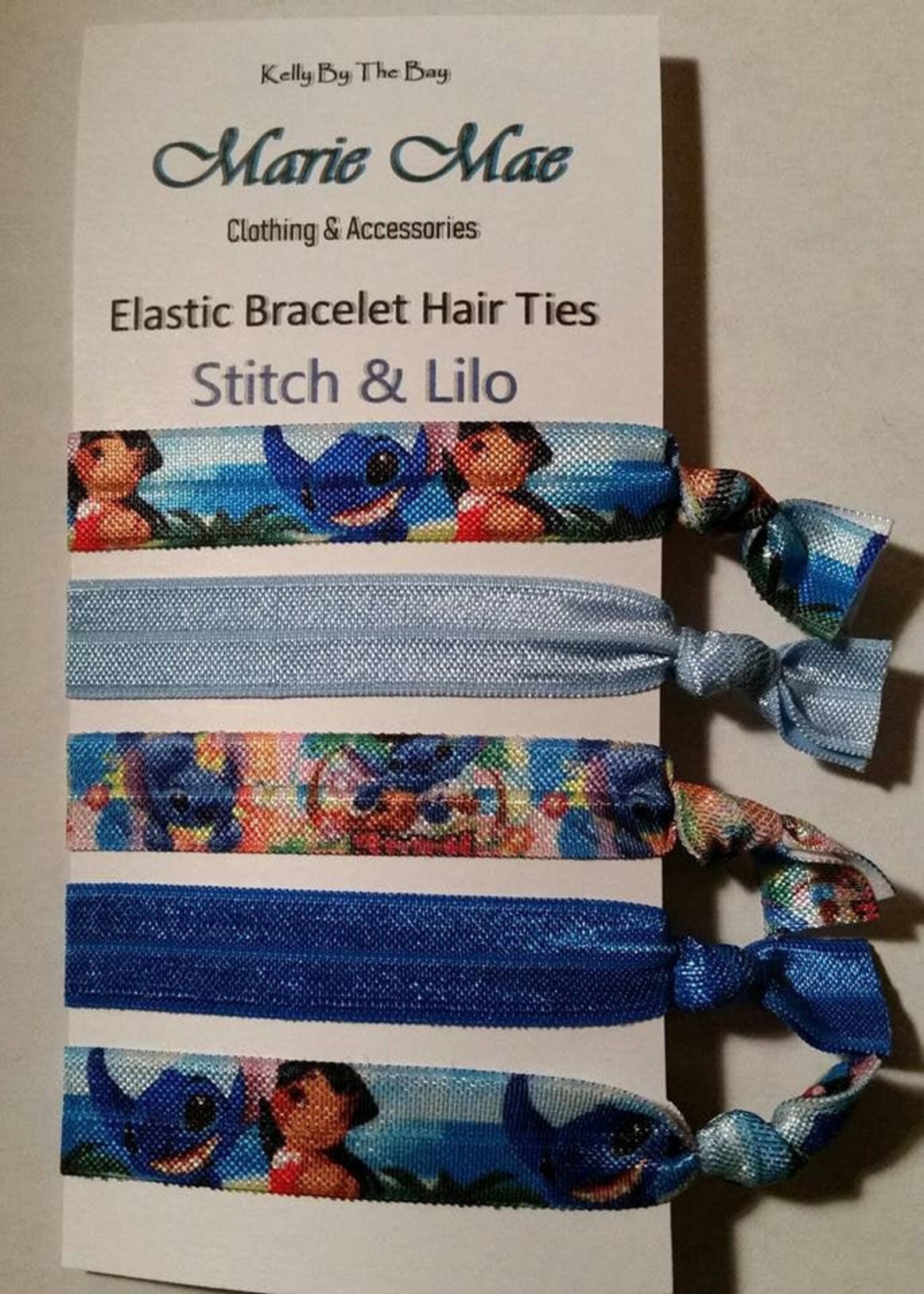 Stitch & Lilo Elastic Bracelet Hair Ties and Key Chains - by Marie Mae ...