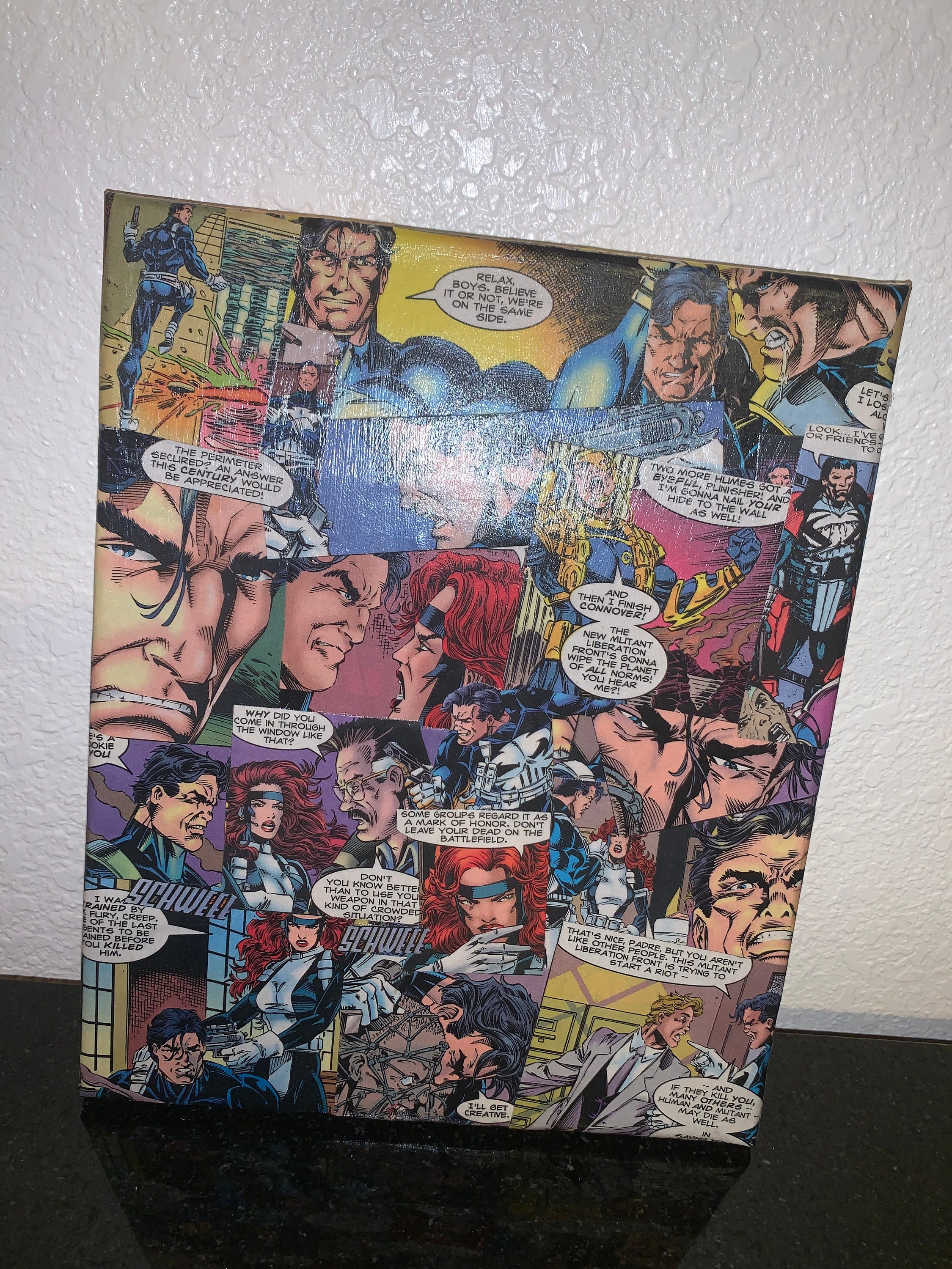 Marvel Punisher Comic Book Handmade Decoupage on 8 X 10 Canvas - Etsy