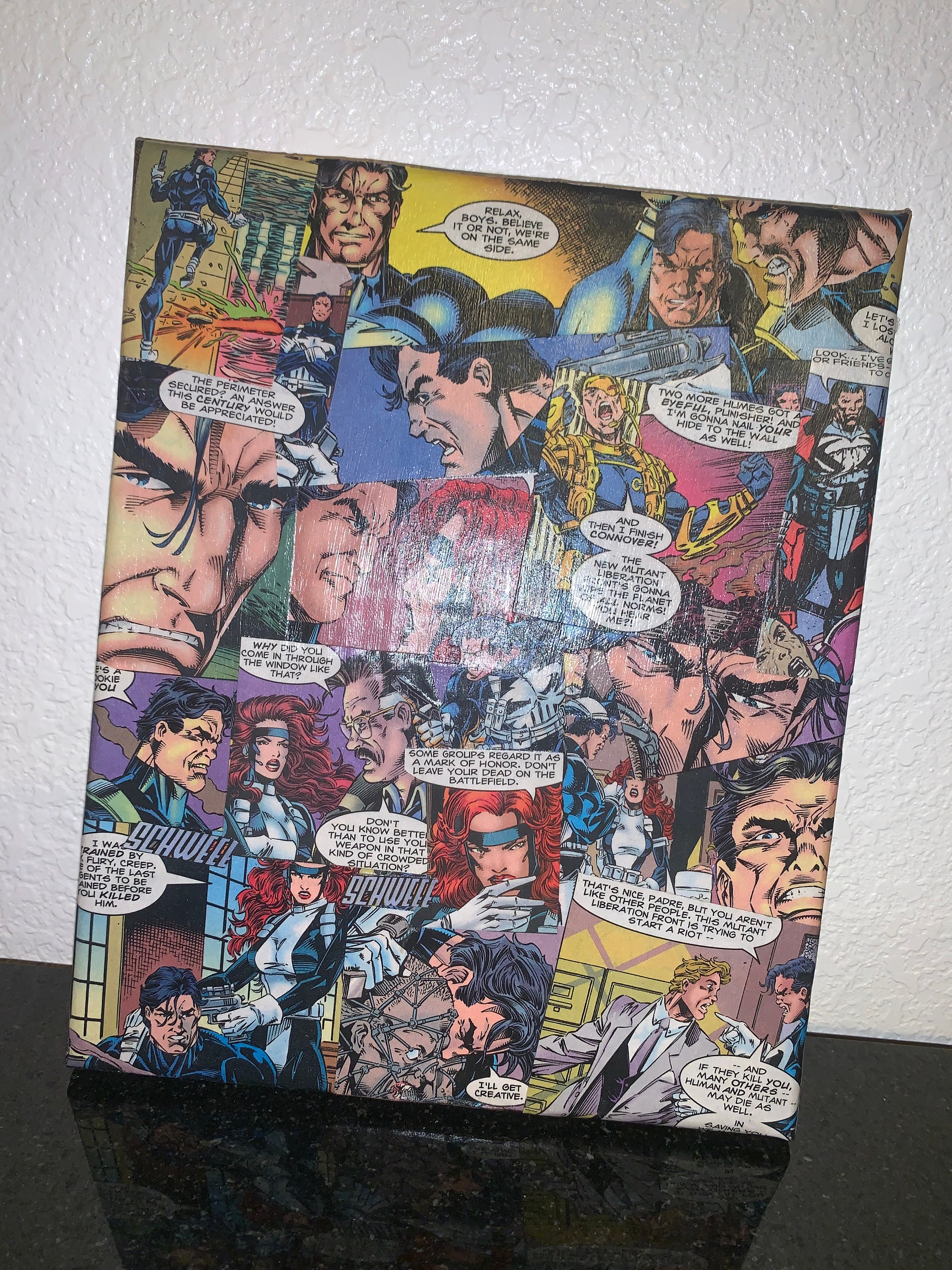Marvel Punisher Comic Book Handmade Decoupage on 8 X 10 Canvas - Etsy