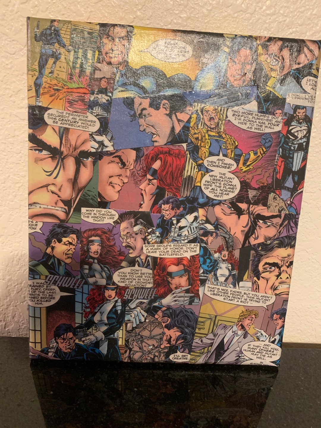 Marvel Punisher Comic Book Handmade Decoupage on 8 X 10 Canvas - Etsy
