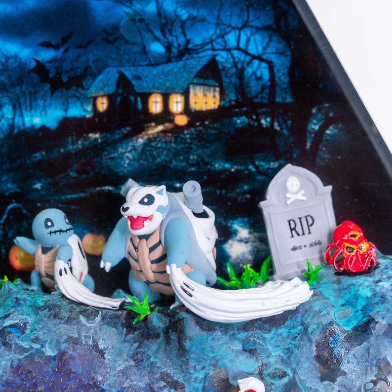 Epoxy Lamp – Halloween Pokemon Custom Night Light Triangle, Cute Spooky ...