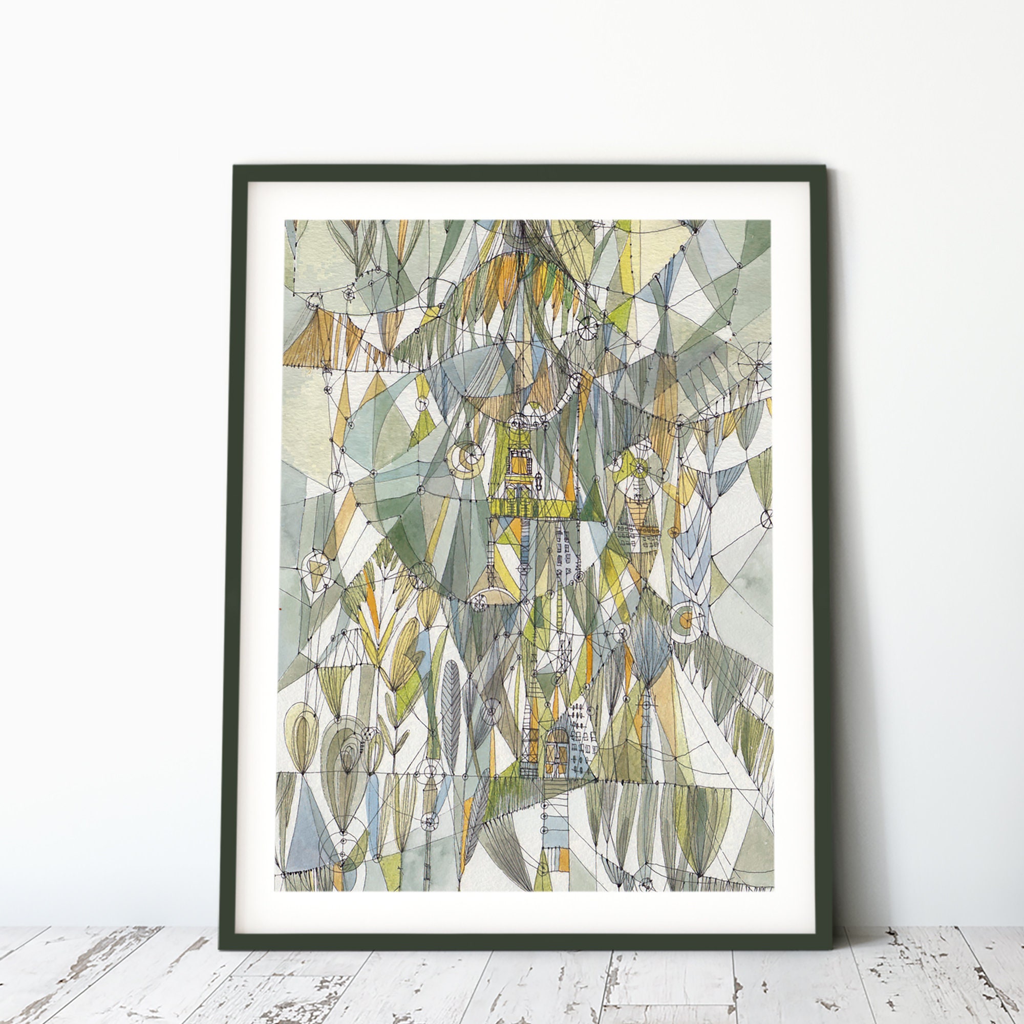 Abstract Line Art, Earth Colors Poster, Digital Download, Watercolor ...