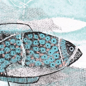 Black and Cyan, Printable, Fish Abstract Art, Instant Download - Etsy