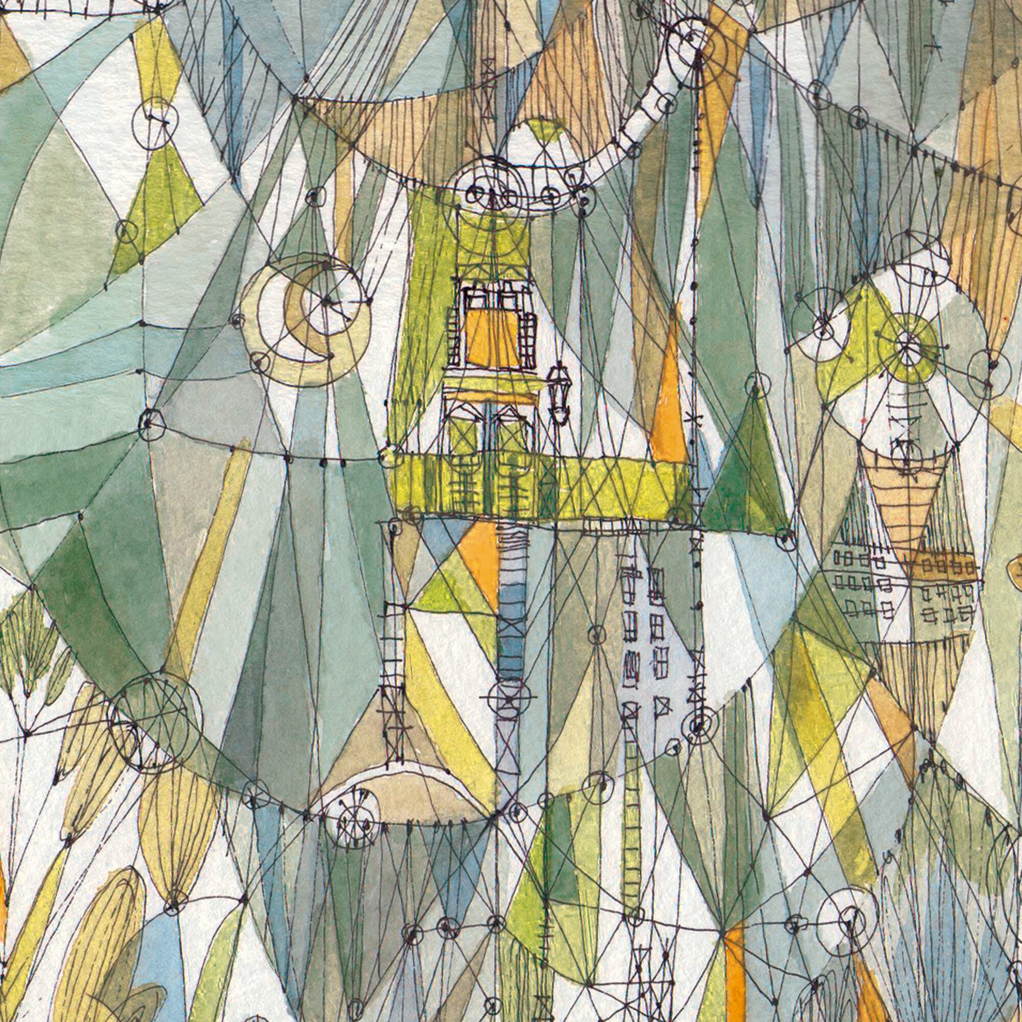 Abstract Line Art, Earth Colors Poster, Digital Download, Watercolor ...