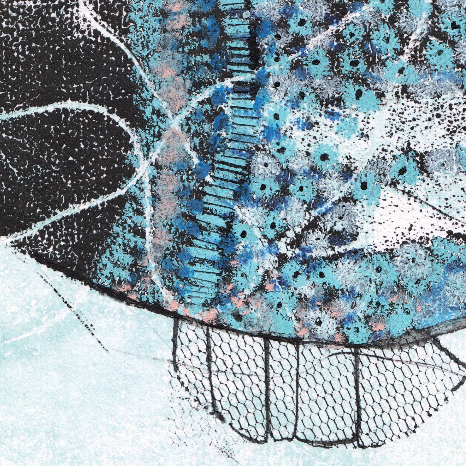 Black and Cyan Printable Fish Abstract Art Instant Download - Etsy