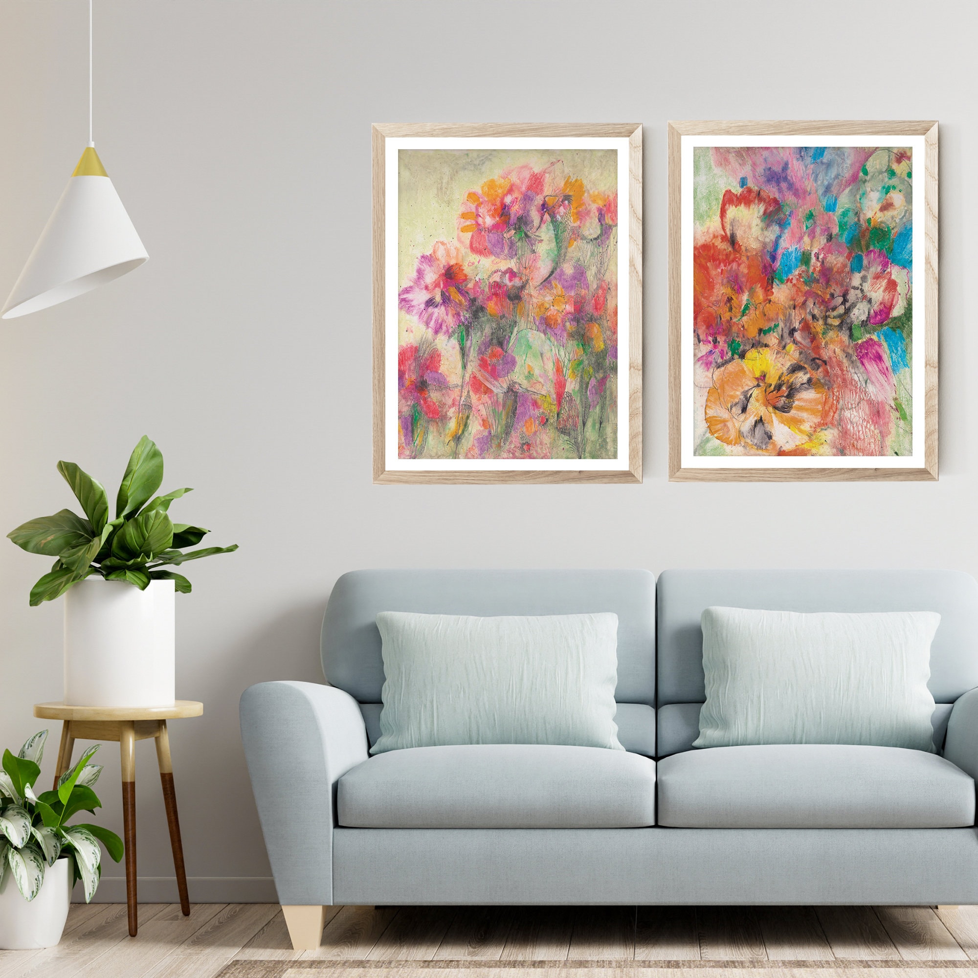 Diptych Art, Large Wall Art, Colorful Posters, Bloom Art, Bedroom Wall ...