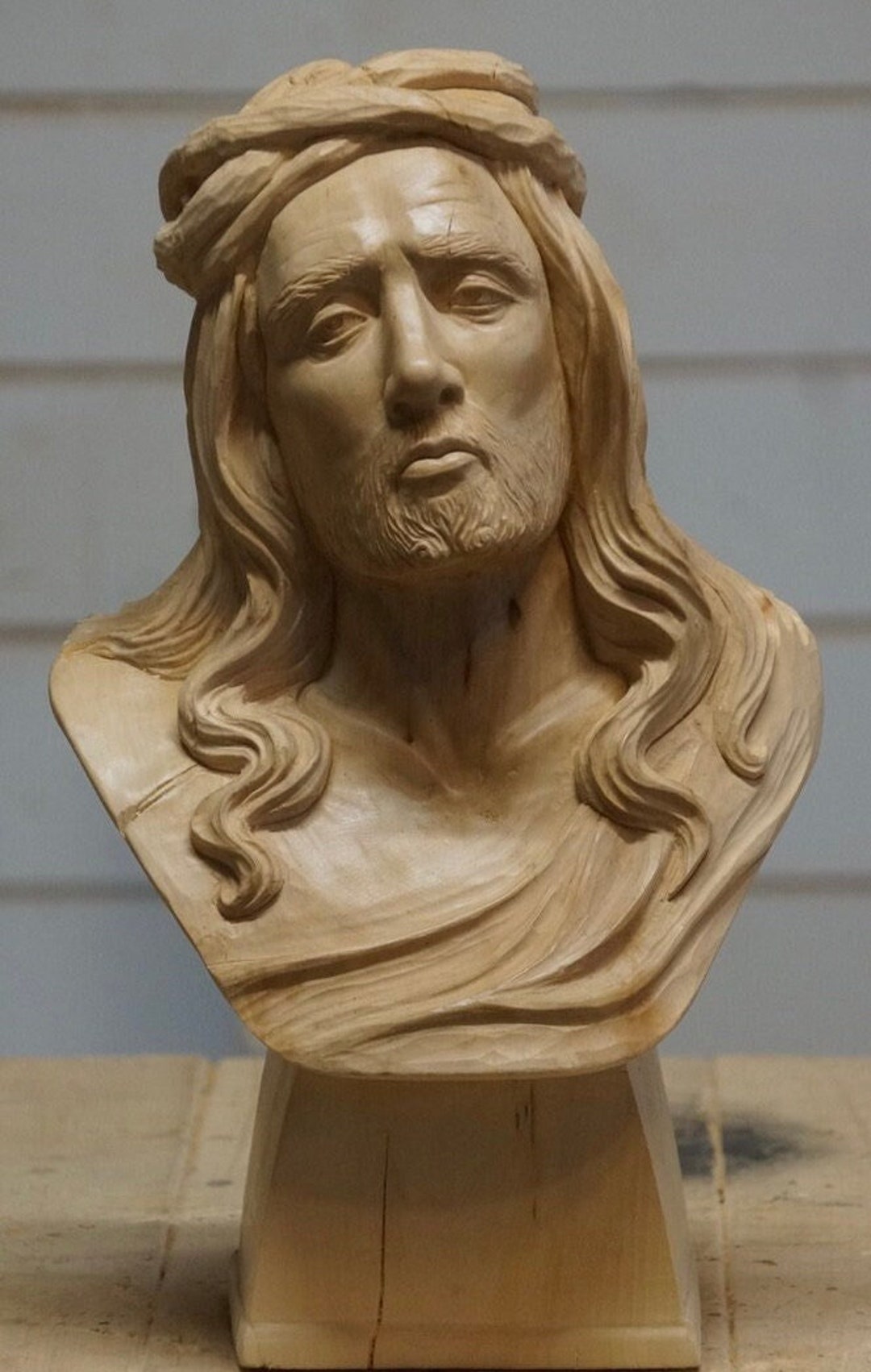 Hand Carved Bust Sculpture: Crown of Thorns by Lucas Kost - OOAK ...
